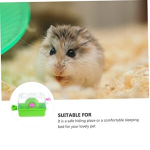 Hamsters Hamster Portable Cage Hamster Cage Toy Hamster Chinchilla Cage Pet House Hamster Bed Chinchilla House Pet Supplies Small Pet Panel Plastic Green Cage Pet Carrying Box