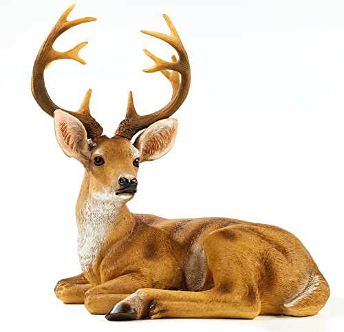 SHUIANGRAN Crouching Resin Deer Animal Decoration Resin Statue Outdoor Deer Statue Lawn Decoration Garden Animal Outdoor Decoration Garden Statue