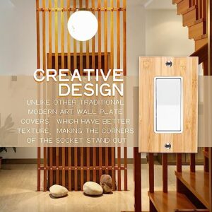 10 Pieces Wood Single Rocker Light Switch Plate 4.5" X 2.76" Raw Wood Wallplate Bamboo Light Switch Cover Quality Wallplate Wooden Electrical Decor (Single Rocker)