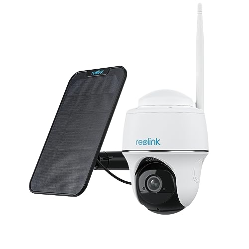 REOLINK 4MP Solar Security Camera Outdoor Wireless, No Hub Needed, Battery Powered Camera with 360° Pan-Tilt, 2.4Ghz WiFi Only, Smart Detection, No Monthly Fee, Argus PT+Solar Panel(Renewed)