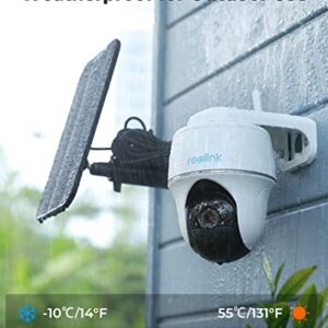 REOLINK 4MP Solar Security Camera Outdoor Wireless, No Hub Needed, Battery Powered Camera with 360° Pan-Tilt, 2.4Ghz WiFi Only, Smart Detection, No Monthly Fee, Argus PT+Solar Panel(Renewed)