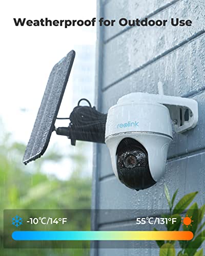 REOLINK 4MP Solar Security Camera Outdoor Wireless, No Hub Needed, Battery Powered Camera with 360° Pan-Tilt, 2.4Ghz WiFi Only, Smart Detection, No Monthly Fee, Argus PT+Solar Panel(Renewed)