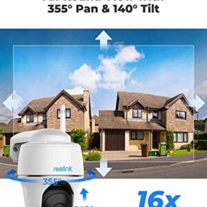 REOLINK 4MP Solar Security Camera Outdoor Wireless, No Hub Needed, Battery Powered Camera with 360° Pan-Tilt, 2.4Ghz WiFi Only, Smart Detection, No Monthly Fee, Argus PT+Solar Panel(Renewed)