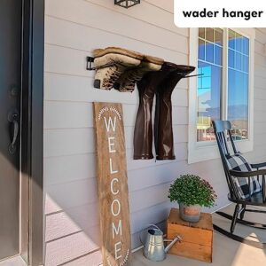 Therwen 4 Pieces Boot Rack Wader Hangers Wall Mount Boot Organizer Hanging Metal Tall Boot Holder for Cowboy Garage Boot Storage Closet Entryway Outdoor Drying, 16.2 x 9.7 x 2.3 Inch