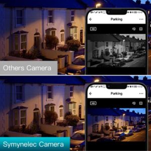 SYMYNELEC Light Bulb Security Camera Outdoor Waterproof 2K, 2.4GHz Wireless WiFi Light Socket Security Cam with Color Night Vision Human Motion Detection Tracking IP65 Works with Alexa Google (2 PCS)