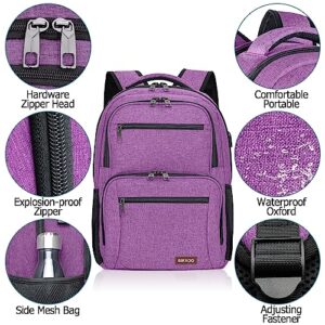 BIKROD Travel Laptop Backpack, School Backpacks for Teen Boys Water Resistant Back Pack with USB Charging Port, Business Anti Theft Durable Computer Bag Gifts Fits 15.6 Inch Laptop-Purple