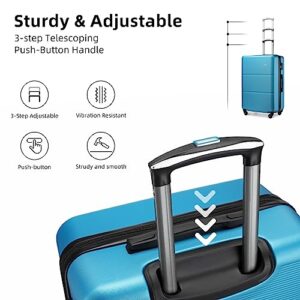 Lulusail Luggage Sets 3 Piece, Expandable(Only 28inch) ABS Durable Suitcase with Travel Bag, Clearance Carry On Luggage Suitcase Set with 360° Spinner Wheels for Women Men, Blue