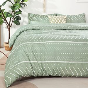 smoofy aztec sage green california king size comforter set, pattern bedding sets cal king boho aztec bohemian king comforter set with soft microfiber fill bedding, 1 comforter 2 pillowcases