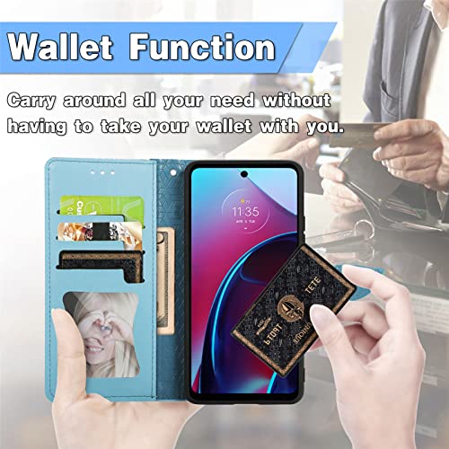 ONV Wallet Case for Oppo Realme C11-1.5M Adjustable Strap Emboss Feather Flip Phone Case Card Slot Magnet Leather Shell Flip Stand Cover for Oppo Realme C11 [MZY] -Blue