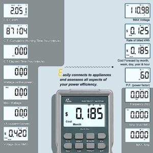 Poniie PN2500 Professional NEMA 5-15 Wi-Fi Wireless Level 1 EV Charger Pass-Through Power Usage Monitor (60-240V, 25Amp)