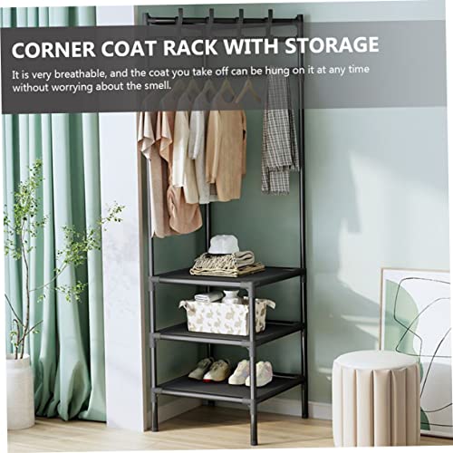 Zerodeko Corner Coat Rack Drying Rack for Clothing Standing Garment Rack Heavy Duty Clothes Rack Freestanding Garment Rack Clothing Garment Rack Laundry Drying Rack Wardrobe Rack Coat Racks