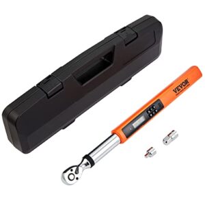 vevor digital torque wrench, 3/8" drive electronic torque wrench, torque wrench kit 3.7-37ft.lb/5-50n.m torque range accurate to ±2%, 3-mode adjustable torque wrench set with led buzzer calibration