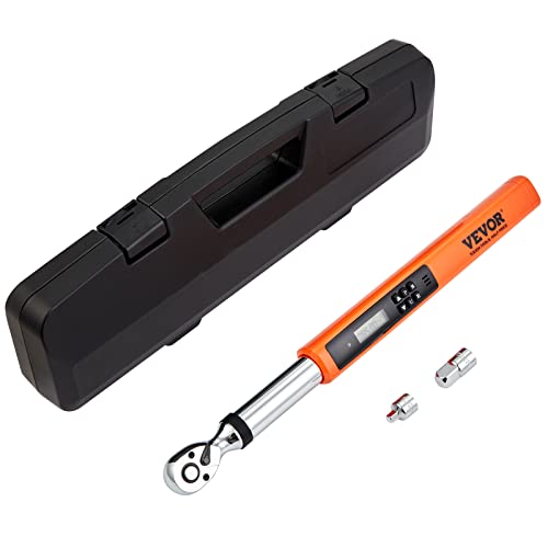 VEVOR Digital Torque Wrench, 3/8" Drive Electronic Torque Wrench, Torque Wrench Kit 3.7-37ft.lb/5-50n.m Torque Range Accurate to ±2%, 3-Mode Adjustable Torque Wrench Set with LED Buzzer Calibration