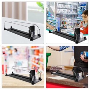 Drink Automatic Pusher 2pcs Fridge Drink Organizers Soda Can Dispenser Automatic Pusher Glide Beverage Pusher Dispenser Slide Rail Drink Dispenser for Refrigerator Black