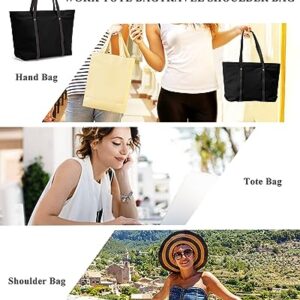 Laptop Tote Bag for Women Black Shoulder Work Computer Bag Briefcase Laptop Case Waterproof Teacher Tote Office Bag Lightweight Large Travel Weekender Bags Handbags Work Bags for Women Professional