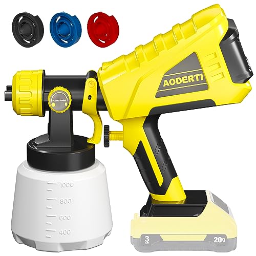 Cordless Paint Sprayer for DEWALT 20V Max Battery, HVLP Electric Tools Spray Paint Gun, Paint Sprayers for Home Interior and Exterior/Furniture/Cabinets/Walls/Fence/Ceiling (Battery NOT Included)