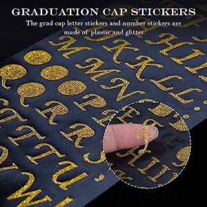 28 Pieces Graduation Cap Decorations Kit, Letter Stickers, 6 Letter Stickers 6 Digital Stickers 16 Rhinestone Stickers Suitable for Graduation Cap DIY Greeting Cards Gift Box Decoration