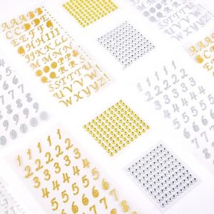 28 Pieces Graduation Cap Decorations Kit, Letter Stickers, 6 Letter Stickers 6 Digital Stickers 16 Rhinestone Stickers Suitable for Graduation Cap DIY Greeting Cards Gift Box Decoration