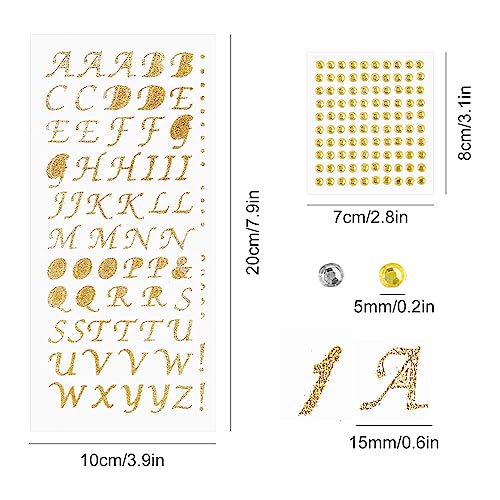 28 Pieces Graduation Cap Decorations Kit, Letter Stickers, 6 Letter Stickers 6 Digital Stickers 16 Rhinestone Stickers Suitable for Graduation Cap DIY Greeting Cards Gift Box Decoration