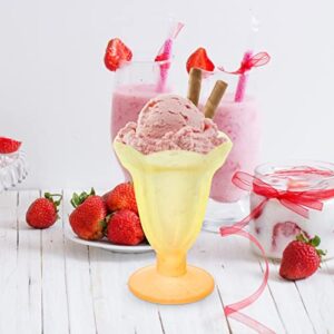 Luxshiny Ice Cream Cup Frosted Glass Dessert Bowl Juice Beverage Container Wine Cocktail Glasses Smoothie Cup for Summer Hawaiian Luau Party Favors