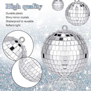 Jspupifip 60 Pcs Mirror Disco Balls Ornaments Bulk Reflective Mini Disco Ball Decorations 70s Disco Themed Party Decor for Graduation Party Tree Ornaments(1.18/2/2.36/3.15 inch)