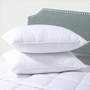 botduck goose down feather pillows standard size set of 2 pack hotel collection bed pillow for sleeping medium firm support for side stomach & back sleepers, 20x26 inch