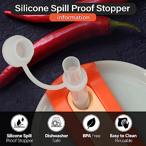 Silicone Spill Proof Stopper (Set of 3) Compatible with Stanley Cup Quencher H2.0 40oz/ 30oz Travel Tumbler Accessories, Including 2 Straw Cover Cap, 2 Square Spill Stopper and 2 Round Leak Stopper