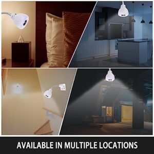 Rlawtdor Brighten Up Your Space with Our Energy-Saving LED Bulbs - Motion Sensor Night Light with Infrared Sensor, 5W, AC 85-265V, PIR Motion Detector, Plug-in (White Light, Plug)