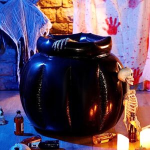 Lallisa 33'' x 27'' Halloween Jumbo Inflatable Cauldron with Mist Maker Fogger Witch Pot Large Drink Cooler Beverage Holder Giant Inflatable Pot Candy Kettle Cooler Container for Party Decoration