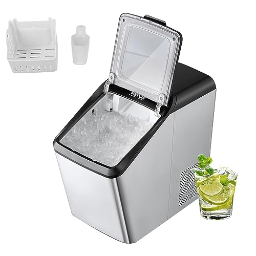 VEVOR Nugget Ice Maker, 30lbs in 24 Hrs, Countertop Nugget Ice Maker with 3Qt Reservoir, Manual & Auto Refill Self Cleaning Sonic Pebble Ice Maker for Home Office Party RV