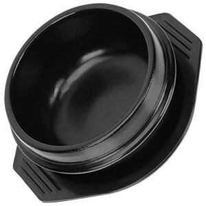 1 set korean pot ceramic dolsot bibimbap pot earthenware bowl cooking soup pot with lid and trivet sizzling hot pot casserole dish for korean soup food black