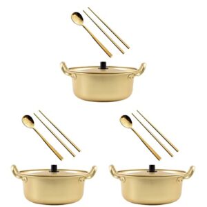 3 sets sauce xxcm stockpots korean household ramen instant enamel pothot pot fast golden korea for shin hot-pot kitchen cm metal multipurpose shabu hot bowl stock kimchi appetizer