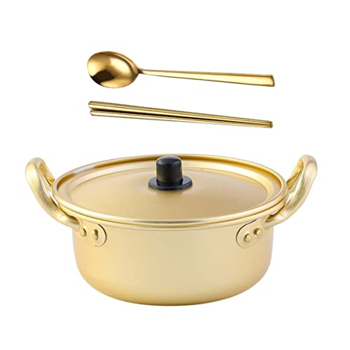 3 sets Sauce Xxcm Stockpots Korean Household Ramen Instant Enamel Pothot Pot Fast Golden Korea for Shin Hot-pot Kitchen Cm Metal Multipurpose Shabu Hot Bowl Stock Kimchi Appetizer