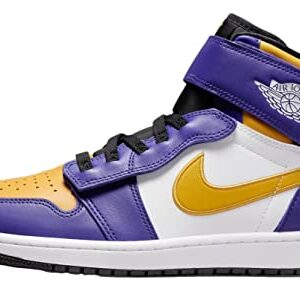 Nike Men's Air Jordan 1 Hi Flyease Sneakers, Dark Concord/Taxi-White-Black, 11