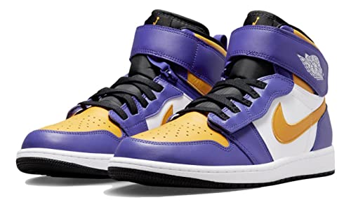 Nike Men's Air Jordan 1 Hi Flyease Sneakers, Dark Concord/Taxi-White-Black, 11