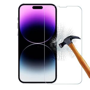 Cone 3 Packs iPhone 14 Pro Screen Protector [6.1"] + 3 Packs Camera Lens Protector, Case Friendly Tempered Glass Film, [9H hardness] - HD