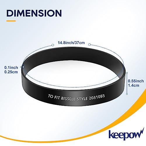 KEEPOW Vacuum Belt Compatible with Bissell PowerForce & Powerforce Helix Vacuum Cleaner 2191U 2191 2190 1240 1700 2692, Part #2031093, 4 Pack