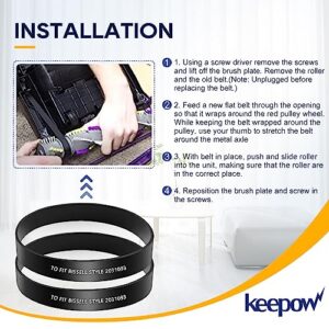 KEEPOW Vacuum Belt Compatible with Bissell PowerForce & Powerforce Helix Vacuum Cleaner 2191U 2191 2190 1240 1700 2692, Part #2031093, 4 Pack