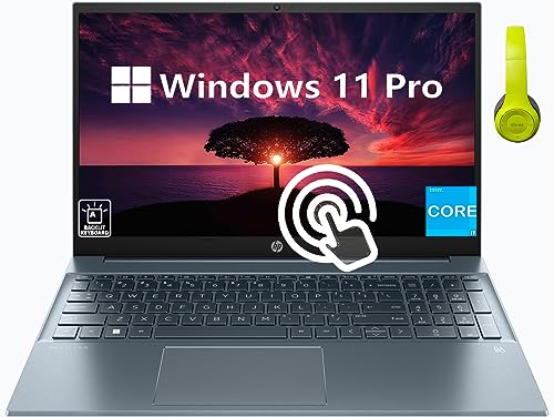 HP Pavilion 15.6 Inch FHD Touchscreen Business Laptop, 13th Gen Intel Core i7-1355U, GeForce MX550, 64GB RAM, 2TB SSD, Windows 11 Pro, Backlit Keyboard, PCM