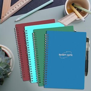 Smart Reusable Notebook, 5.9 x 8.5” Smart Notebook with Pen and Microfiber Cloth Included, Waterproof Reusable Notebook Digital Planner for Work School Journal Writing