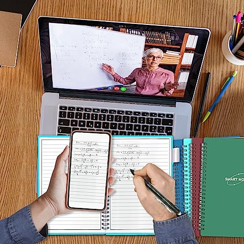 Smart Reusable Notebook, 5.9 x 8.5” Smart Notebook with Pen and Microfiber Cloth Included, Waterproof Reusable Notebook Digital Planner for Work School Journal Writing