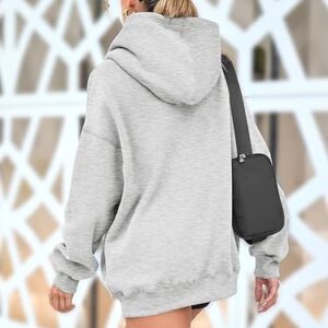 Trendy Queen Womens Pullover Sweatshirts Cute Oversized Y2k Fall Airport Outfits 2023 Hoodies Fleece Long Sleeve Shirts Loose Casual Pullover Fashion Grey