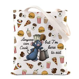 fotap remy quote gift anyone can cook quote makeup bag ratatouille gift remy inspired zipper pouch mouse chef cosmetic bag (anyone cook tote)