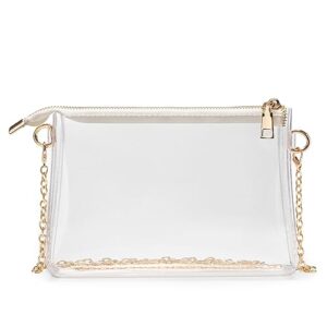 BS-VOG Clear Purse for Women Stadium Approved, Small Clear Crossbody Bag with Zipper, Clear Stadium Bag for Concerts Sports