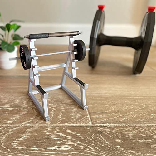 Pen Holder for Desk Unique | 2023 New Squat Rack Pencil Holder | Funny Pen Holders Desk Tidy | Fitness Equipment Shape Ornaments Pens Holder Stand Home Decor Gifts for Friends