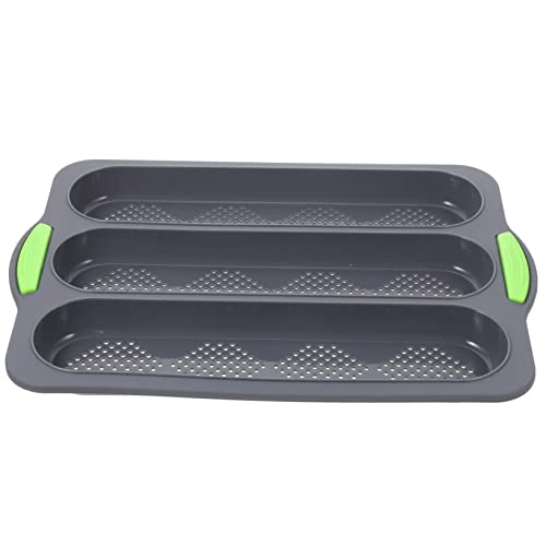 UPKOCH Three Slot Bread Mold Cake Baking Pans Toast Bread Silicone Cake Mold Pullman Loaf Pan with Lid Kitchen Loaf Pan French Non-stick Bread Pan Non-stick Baking Pan Baking Mold Toaster