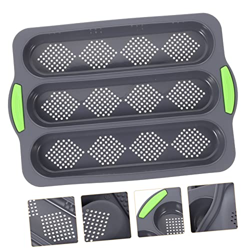 UPKOCH Three Slot Bread Mold Cake Baking Pans Toast Bread Silicone Cake Mold Pullman Loaf Pan with Lid Kitchen Loaf Pan French Non-stick Bread Pan Non-stick Baking Pan Baking Mold Toaster