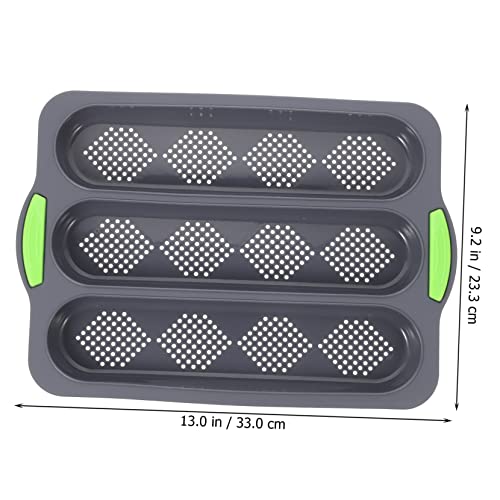 UPKOCH Three Slot Bread Mold Cake Baking Pans Toast Bread Silicone Cake Mold Pullman Loaf Pan with Lid Kitchen Loaf Pan French Non-stick Bread Pan Non-stick Baking Pan Baking Mold Toaster