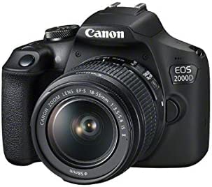 Canon EOS 2000D (Rebel T7) DSLR Camera w/Canon EF-S 18-55mm F/3.5-5.6 Zoom Lens+500mm f/8.0 Telephoto Lens+case+128Memory Cards (24PC)