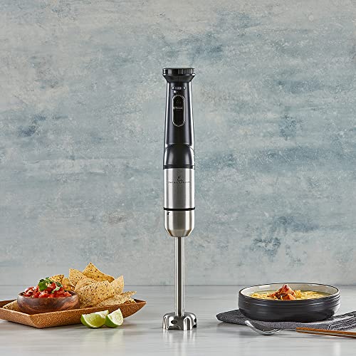 Emeril Everyday Blender & Beyond Immersion Hand Blender, Cordless with Charging Station, Whisk and Double Beater Included.